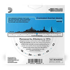 D'Addario EJ16 Acoustic Phosphor Bronze Light 12-53 6-Pack Bundle