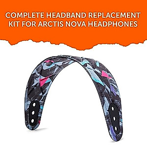 WC Headband Replacement for Arctis Nova Headsets by Wicked Cushions - Effortless Installation, Snug Fit, Unparalleled Durability, All with Personalized Designs | 90's Black