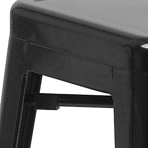 BizChair Commercial Grade 24" H Backless Black Metal Indoor-Outdoor Counter Height Stool