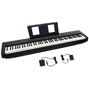 YAMAHA P45 88-Key Weighted Digital Piano Home Bundle With Wooden Furniture Stand And Bench