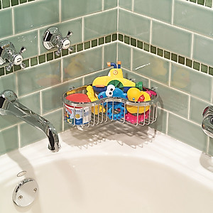 Ginger 505L/SN Splashables Combination Shower Large Corner Basket, Satin Nickel