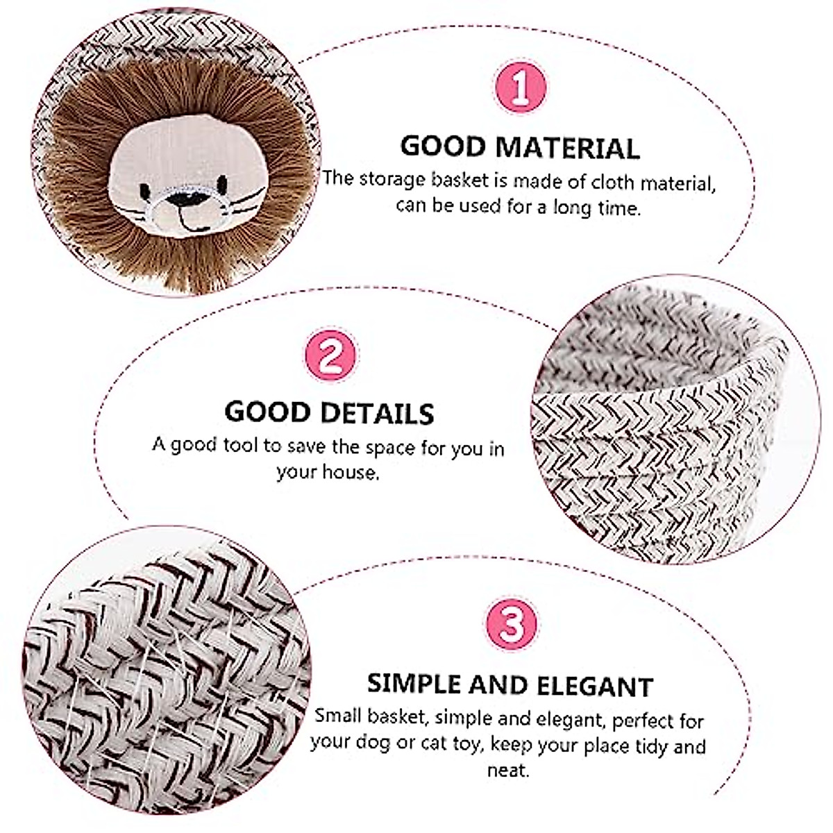 STOBAZA Basket Woven Baby Basket Baby Baskets for Storage Nursery Baskets Storage Desktop Basket Small Storage Basket To Weave Woven Basket Small Basket Storage Box Fabric Baskets