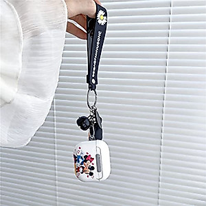 OINbxw for Airpods 3nd Generation Case Cover, AirPods 3 Case Personalized Custom with Lanyard Keychain Cartoon Cute Anime Design Series AirpodS 3 Case for Women Girls [Front LED Visible] (Mickey)