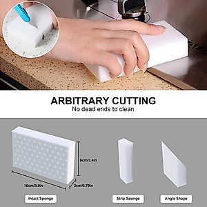 POWOBEST 10 Pack Magic Sponge Eraser, 2X Density Melamine Sponge Foam Cleaning Pads, Non-Scratch Scrub Sponge, Household Cleaning Bathroom Kitchen Dish Furniture Floor Wall Cleaner Sponges