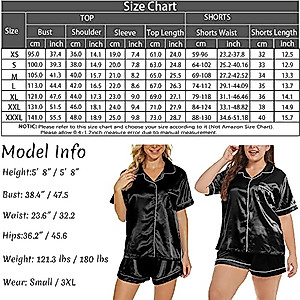 VENTELAN Women's Pajama Set Plus Size Super-Soft Short & Long Sleeve Top With Pants Two-piece Pjs Set,S Solid Black