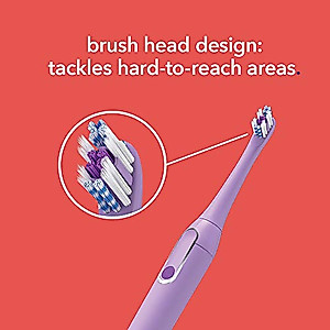 hum Replacement Heads, hum Toothbrush Heads with Floss Tip Bristles for Smart Toothbrush, Purple, 2 Pack