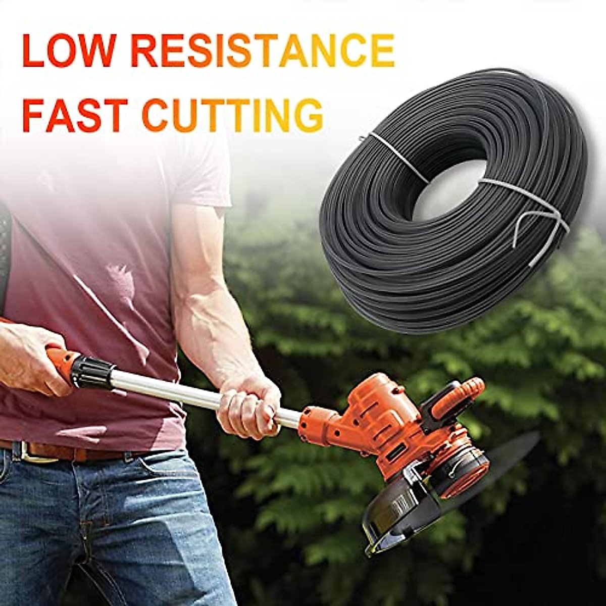 String Trimmer Line（0.080 inches x 403 foot）Premium Nylon Round Trimmer Spool Line For Worx，Grass Cutter Machine，Electric String Trimmers，Hus-qvarna, Ryobi, Echo, Weed Eater, Craftsman