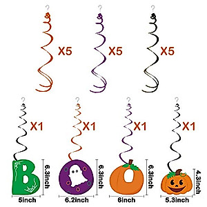 Ivenf Halloween Decorations Hanging Swirls 30ct, Cute Pumpkin Ghost Spider Bat Boo Party Decor, Ofiice Home Indoor Halloween Party Supplies Gifts
