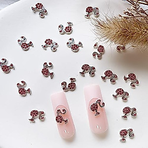 Girl Head Nail Charms 20PCS Cute Nail Charms for Acrylic Nails 3D Metal Nail Art Charm Pink Nail Gems and Charms 3D Nail Rhinestone Crystal Kawaii DIY Nail Art Decoration Supplies for Women Girls