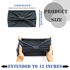 FULZTEY Wide Headbands for Women Neutral Head Band Extra Soft Hairbands Elastic Yoga Workout Hair Wraps White Turban Thick Knotted Bandanas Trendy Hair Accessories for Adult Teenager 4pcs