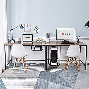 WOHOMO Computer Desk 47 Inch Easy Assembly Desk with Shelves Study Writing Table Simple Modern Home Office Desk, Walnut