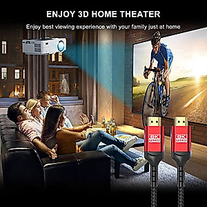 ALLEASA 8K HDMI Cable, Ultra 48Gbps High Speed 6 FT HDMI Cable, 6 Foot hdmi Cable -4K@120Hz 8K@120Hz, eARC, HDR10, DTS:X, HDCP 2.2 & 2.3, Compatible with PS4/5,Blu-ray, Monitor,PC and More