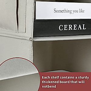 Vailando 6-Shelf Hanging Closet Organizer, 2 Separable 3-Shelf Hanging Shelves with 3 Drawers for Wardrobe, Nursery, Baby Clothes Organization and Storage