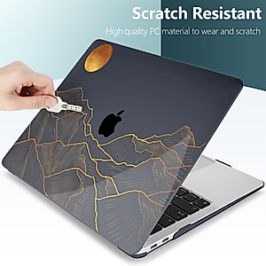 DONGKE Compatible with MacBook Air 13 inch Case 2021 2020 2019 2018 Release A2337 M1 A2179 A1932 with Retina Display Touch ID, Plastic Hard Shell & Keyboard Cover - Abstract Mountain