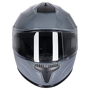 Full Face Motorcycle Street Bike Helmet with Motorcycle Gloves for Men and Women + 2 Visors DOT Model and Helmet Lock for BMX ATV MTB Riding, Road Racing, Cycling(MH-Dark Grey, Small)