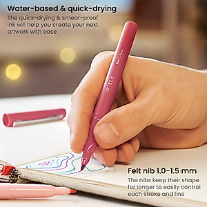 ARTEZA Felt Tip Pens, Set of 24, Sherbet Colors, 1.0–1.5mm Fiber Tip, Quick-Drying Ink