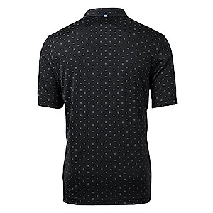 Cutter & Buck Men's Short Sleeve Virtue Eco Pique Tile Print Polo Shirt, Black, XXXL