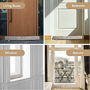 DOMESTICA Under Door Draft Stopper 36 Inch, Under Door Draught Excluder Noise Reducer Heavy Duty Door Snake Draft Blocker, Triangle Design (Gray)