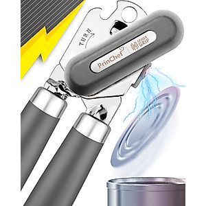 SPIDER GRIP Can Opener, No-Trouble-Lid-Lift Manual Handheld Can Opener with Magnet, Smooth Edge Safe Cut for Beer/Tin/Bottle, Big Turning Knob Anti-Slip Handle Good for Seniors with Arthritis