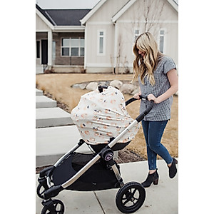 Copper Pearl Multi-Use Cover: Car Seat Covers, Nursing Cover, and Stroller Cover for Sun - Stretchy Fabric, All-Season Use, Stylish Designs, Easy Access for Moms - Caroline
