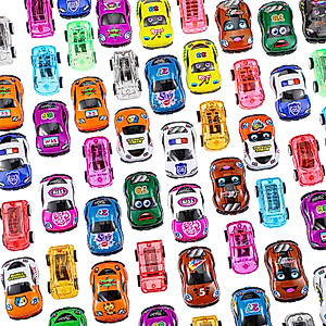 50 Pieces Pull Back Vehicles Set Friction Powered Racing Car Toy Small Pull Back Car Toys Push and Go Toy Cars for Game Supplies Birthday Party Favor (Assorted Style)