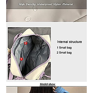 Kawaii Backpack with Bear Pendant, Aesthetic Canvas Students Schoolbag Shoulder Tote Bag Casual Daypack Back to School (Green) Large