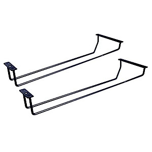 DZHJKIO Black Stemware Rack,Wire Hanging Rack,Under Cabinet Wine Glass Rack,Wine Glass Hanging Rack 2 Pack 14 Inch