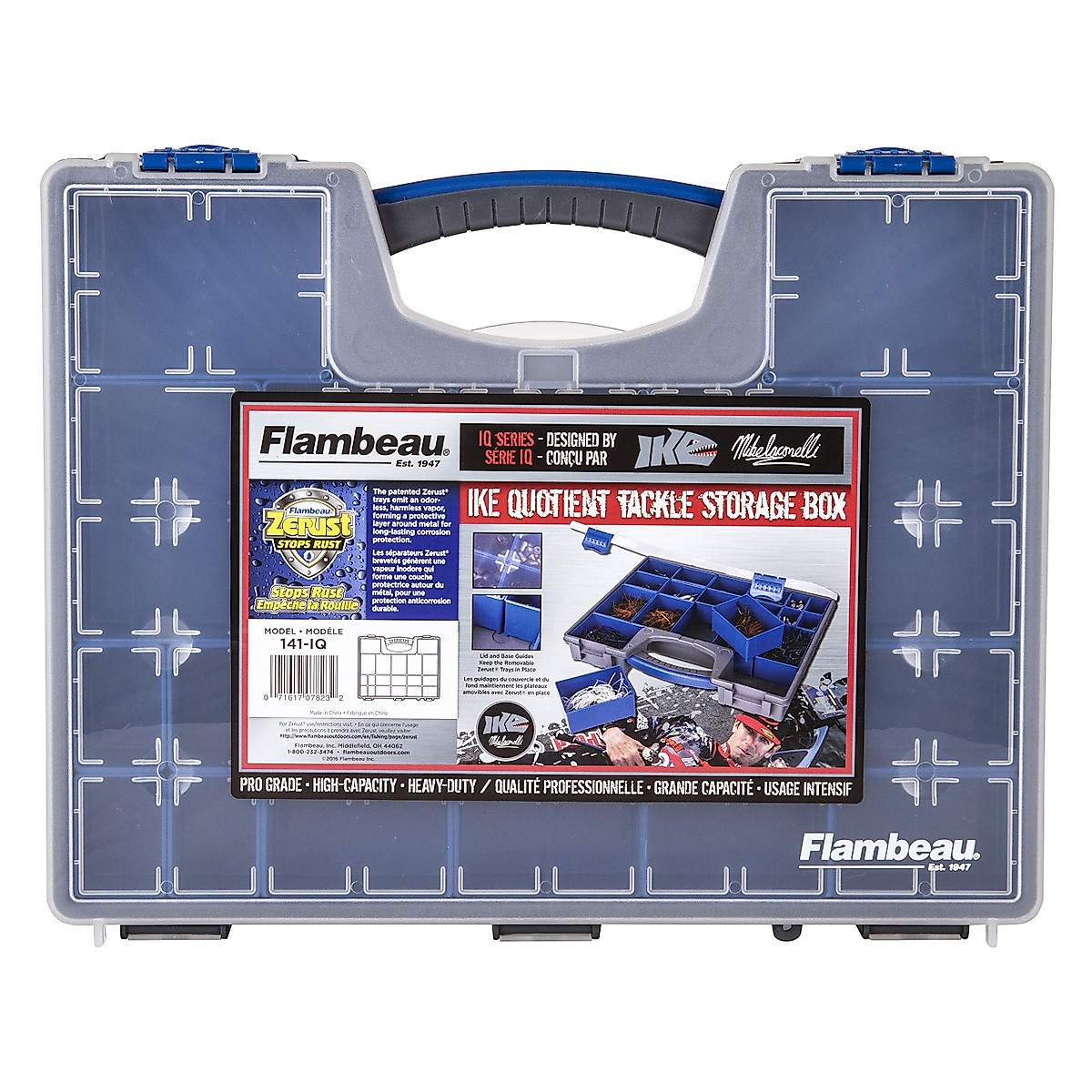 Flambeau Outdoors 141-IQ "IKE" IQ Utility Box - Large (Incudes (19) Zerust® Tray Cups)