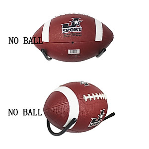 YYST Football Wall Mount Football Wall Rack Holder Display Storage Rack Black-No Ball Included