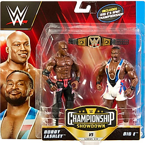 Mattel WWE Big E vs Bobby Lashley Championship Showdown Action Figure 2-Pack with Mattel WWE Championship, 6-inch
