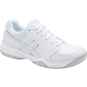 ASICS Women's Gel-dedicate 5 Tennis Shoe, White/Silver, 11 M US