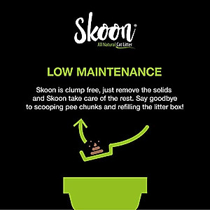 (1 Bag) Skoon All-Natural Cat Litter, 8 lbs - Light-Weight, Non-Clumping, Low Maintenance, Eco-Friendly - Absorbs, Locks and Seals Liquids for Best Odor Control.