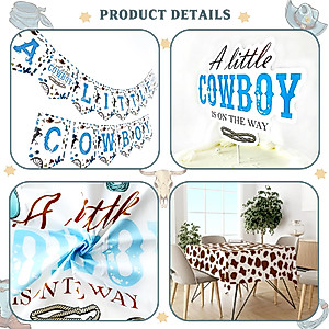 Party Inspo Cowboy Baby Shower Decorations, Western Rodeo Baby Shower Decorations, Wild West A Little Cowboy is On The Way Backdrop Balloon Banner Tablecloth Cake Cupcake Topper Box Cutout