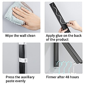 Etiger Wall Stand, Triangle Organizer Bracket, Expandable and Collapsible Hanging Rack, Perfect for Clothes and Towels Ideal for Bathrooms, Dorm Rooms, & Condos(Black)