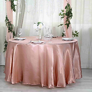 Tableclothsfactory 108" Dusty Rose Wholesale Linens Satin Round Tablecloth for Kitchen Dining Catering Wedding Birthday Party Events