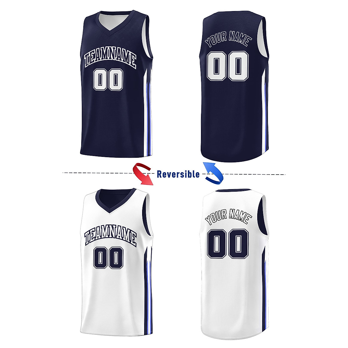 Custom Reversible Basketball Jersey - Personalize Team Uniform Design Your Own Name & Number for Men/Youth