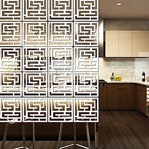 Lchen Hanging Room Divider Panel,10 Pieces Hanging Wall Divider Room Partition Wood-Plastic Thick Hanging Panel Screen Home Office Decoration(ML-S-10Panels)