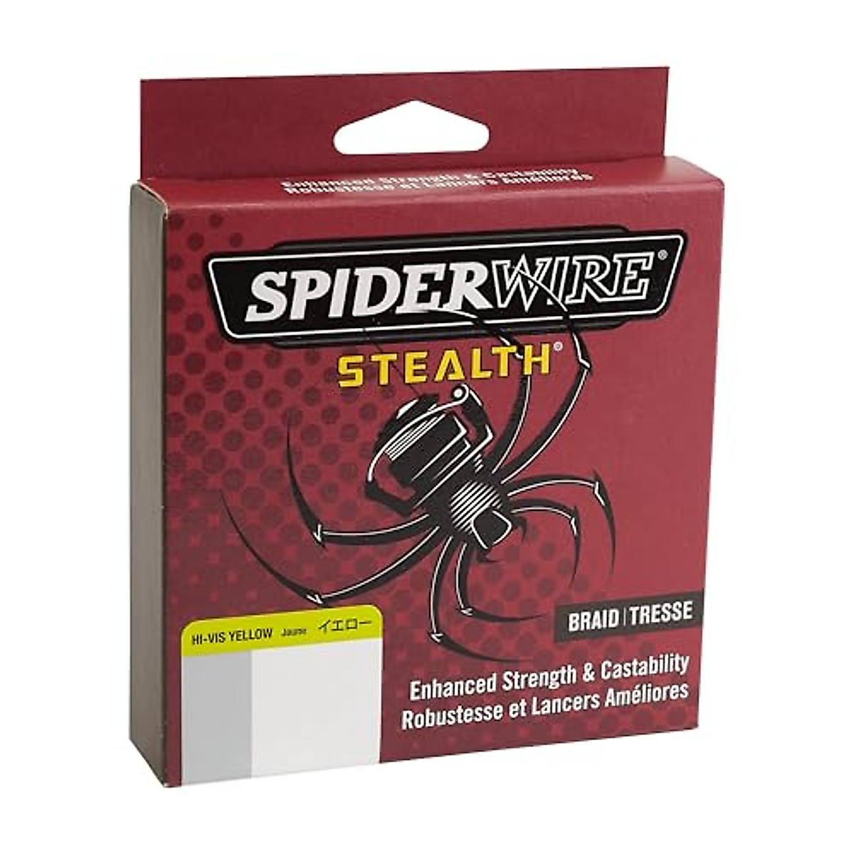 SpiderWire Stealth® Superline, Hi-Vis Yellow, 6lb | 2.7kg, 125yd | 114m Braided Fishing Line, Suitable for Freshwater and Saltwater Environments
