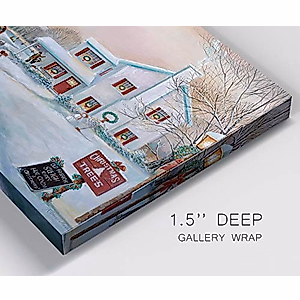 Renditions Gallery Christmas Tree Farm Wall Art, Country Winter Scene with Red Barn, Charming Decorations, Premium Gallery Wrapped Canvas Decor, Ready to Hang, 8 in H x 12 in W, Made in America (WC26-IHNH066-812)