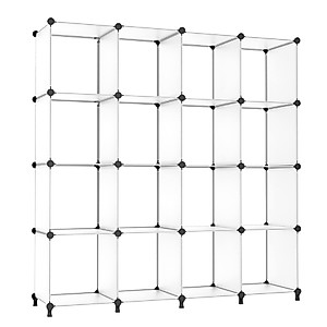 AWTATOS Cube Storage Closet Organizer Storage Cubes Shelves Bookshelf DIY Plastic 9 Cube Organizer Shelf for Bedroom, Home Office, Translucent