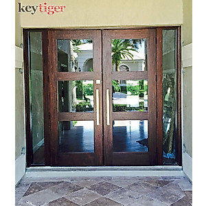 12 Inch Square Rectangle Flat Shape Stainless Steel Modern Contemporary Entry Door Handle Towel Bar Pull Shower Glass Sliding Barn Door Interior Exterior Door Pull Push Brush Nickel Satin Finish