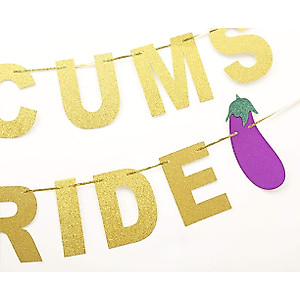 Ucity Bachelorette Party Banner Gold Glitter Here Cums The Bride Garland for Bridal Shower Hen Party Supplies