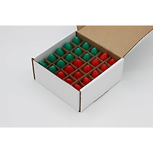 Creative Hobbies Box of 25 Light Bulbs | Ceramic Opaque Red & Green | Steady Burning, 7 Watt, C7 Candelabra Base | Night Lights, Decorative Lights, Christmas Strings