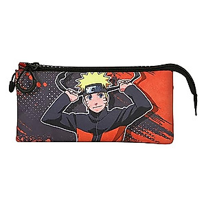 Naruto Hachimaki-Fan Triple Pencil Case 2.0, Orange, 23 x 11 cm, Orange, One Size, 2.0 FAN Triple Pencil Case Hachimaki
