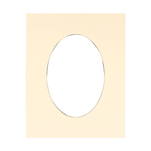 8.5x11 Mat Bevel Cut for 5.5x8.5 Photos - Precut Cream Oval Shaped Photo Mat Board Opening - Acid Free Matte to Protect Your Pictures - Bevel Cut for Family Photos, Pack of 1 Matboard