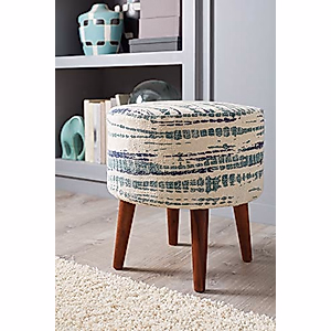 Coaster Home Furnishings Round Accent Stool Blue and White