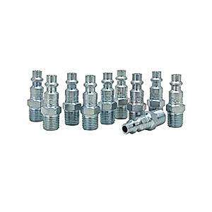 Milton Industrial Air Plug, M-STYLE, 1/4" MNPT, Air Compressor Fitting, Air Hose Quick Connect Fitting, 727 (Pack of 10)