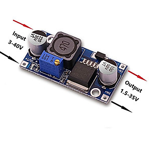 HiLetgo 5pcs LM2596S-ADJ Power Module DC-DC Buck Regulator 3A Adjustable 5V/12V/24V