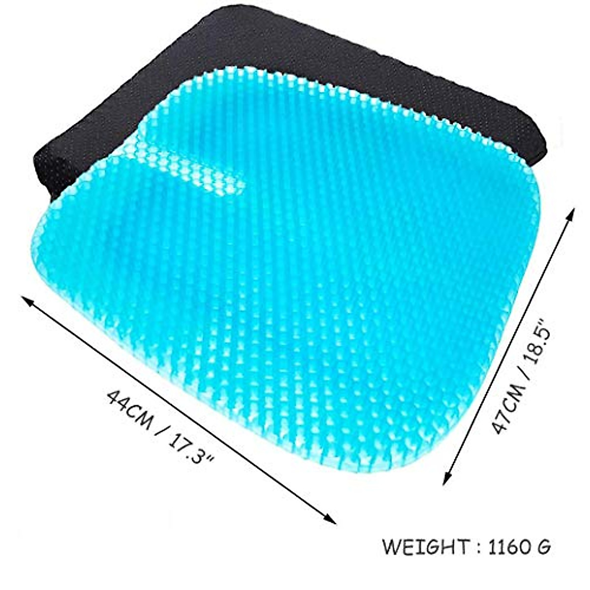 Gel Seat Cushion, Cushion for Office Chair Car Wheelchair Double Thick Egg Seat Cushion with Non-Slip Cover Breathable Honeycomb Pain Relief Egg Sitting
