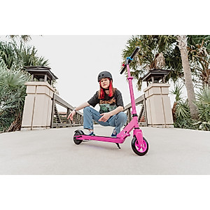 Hover-1 Flare Electric Scooter | 8MPH, 3M Range, 6HR Charge, Speed-Battery Indicator, 6 Inch Front & 5.5 Inch Back Solid Tires, 132 LB Max Weight, Cert. & Tested - Safe for Kids